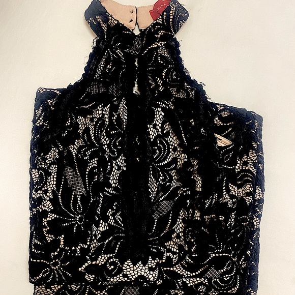 AKIRA | Dresses | Akira Red Label Black Lace Overlay Cocktail Dress ...